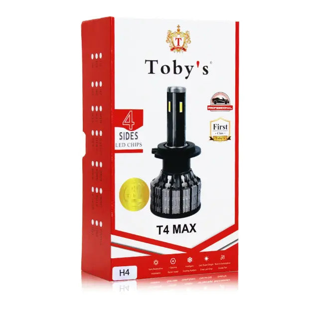 Car Led Head Light Bulbs Toby'S Cob H4 Ultra White Colour Box Pack (Ch – The Car Guys