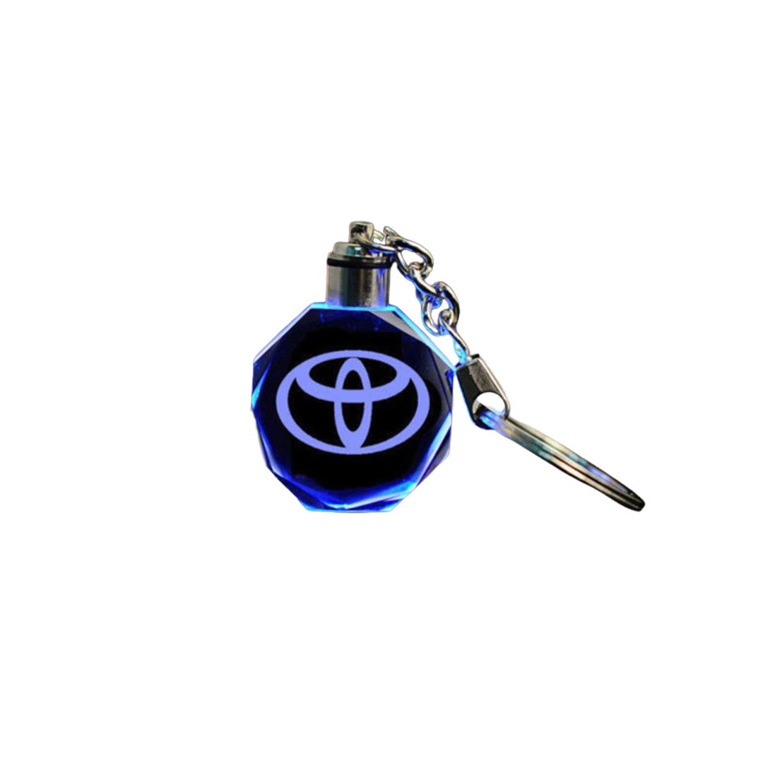 Car Key Chain Crystal / Led Type Toyota Logo Round Shape Black/Red Box ...
